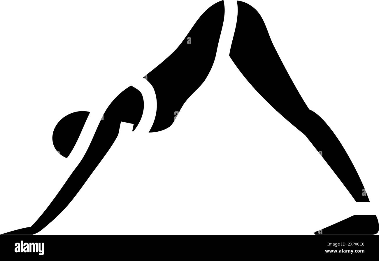 downward facing dog adho mukha svanasana glyph icon vector illustration ...
