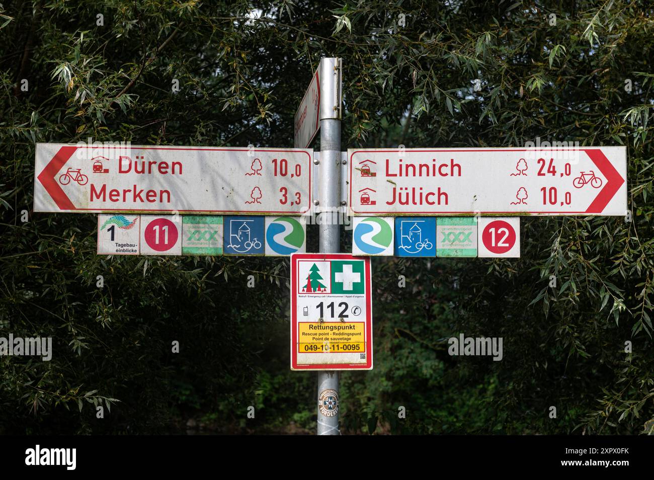 Schophoven Nordrhein Westfalen Germany 2nd August 2024. Rurufer-radweg ...