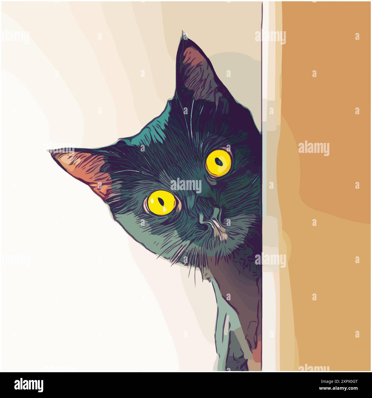 Hiding in brush Stock Vector Images - Alamy