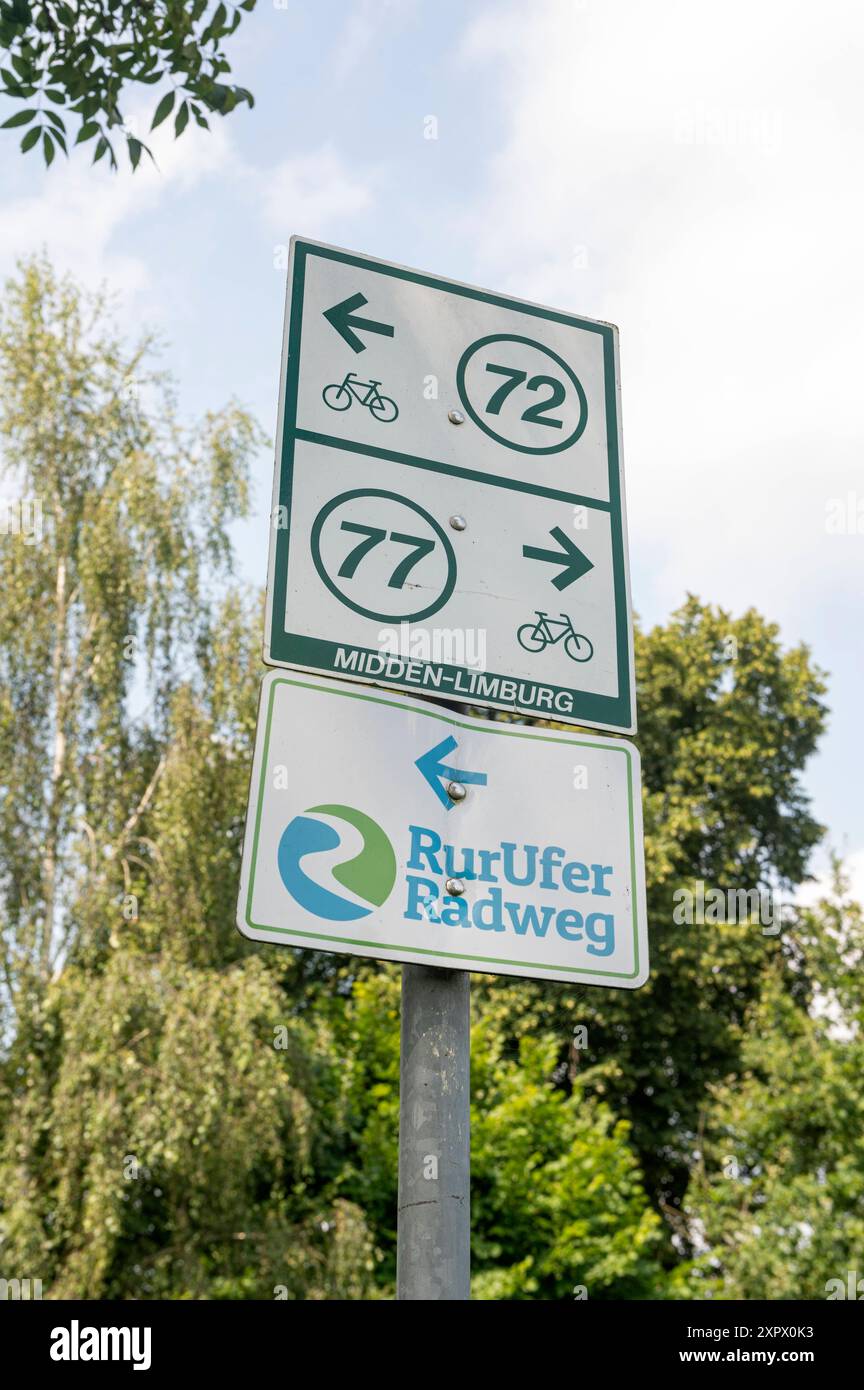 Vlodrop Limburg The Netherlands 2nd August 2024. Rurufer Radweg cycle ...