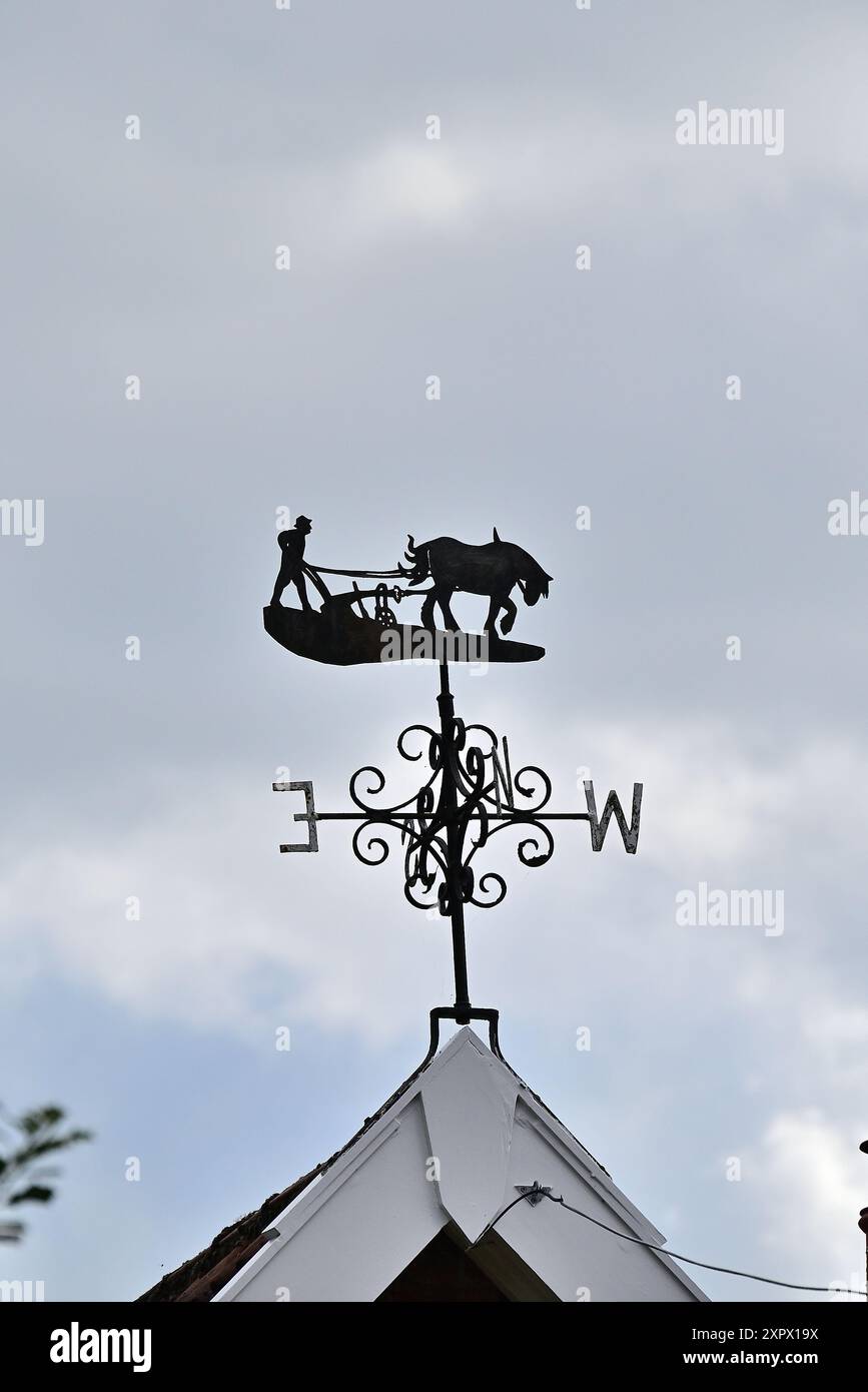Around the UK - Decorative Weather Vane depicting a farmer with a horse ...