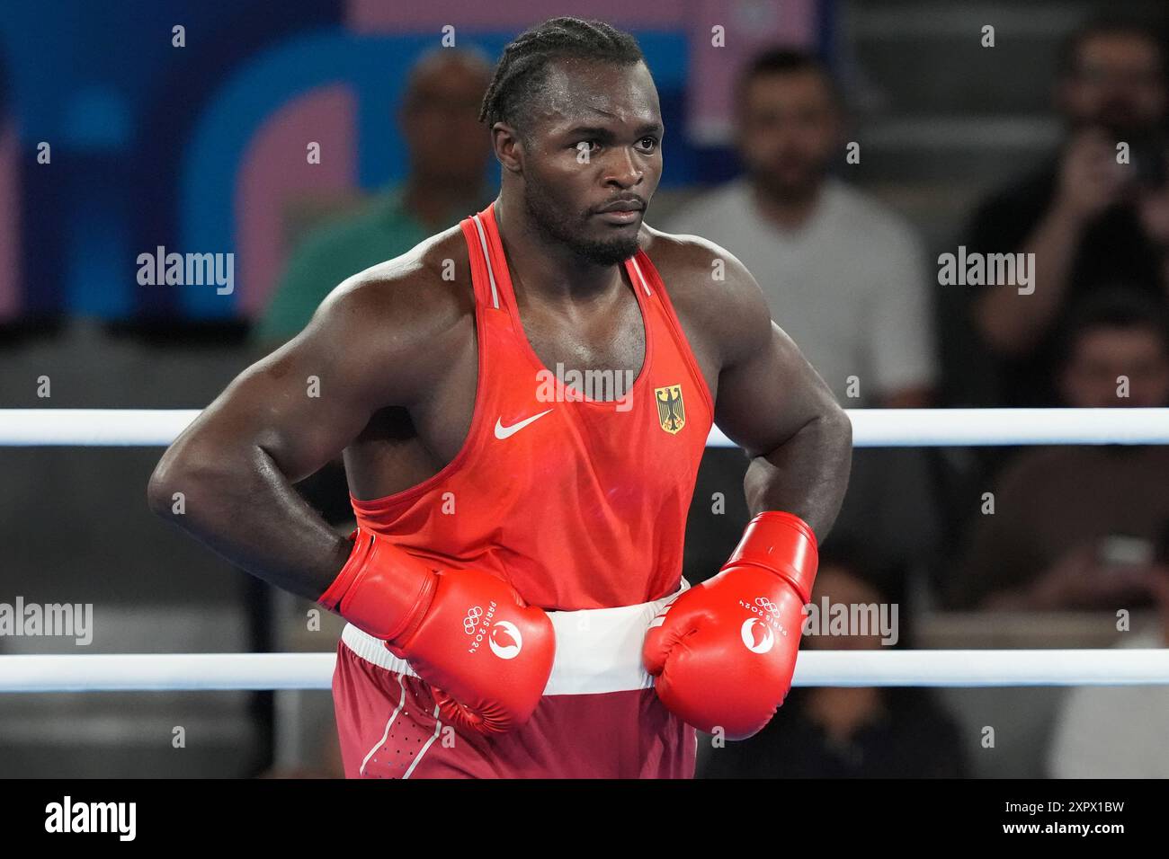 Paris, France. 07th Aug, 2024. Olympia, Paris 2024, men, 92kg, semi ...
