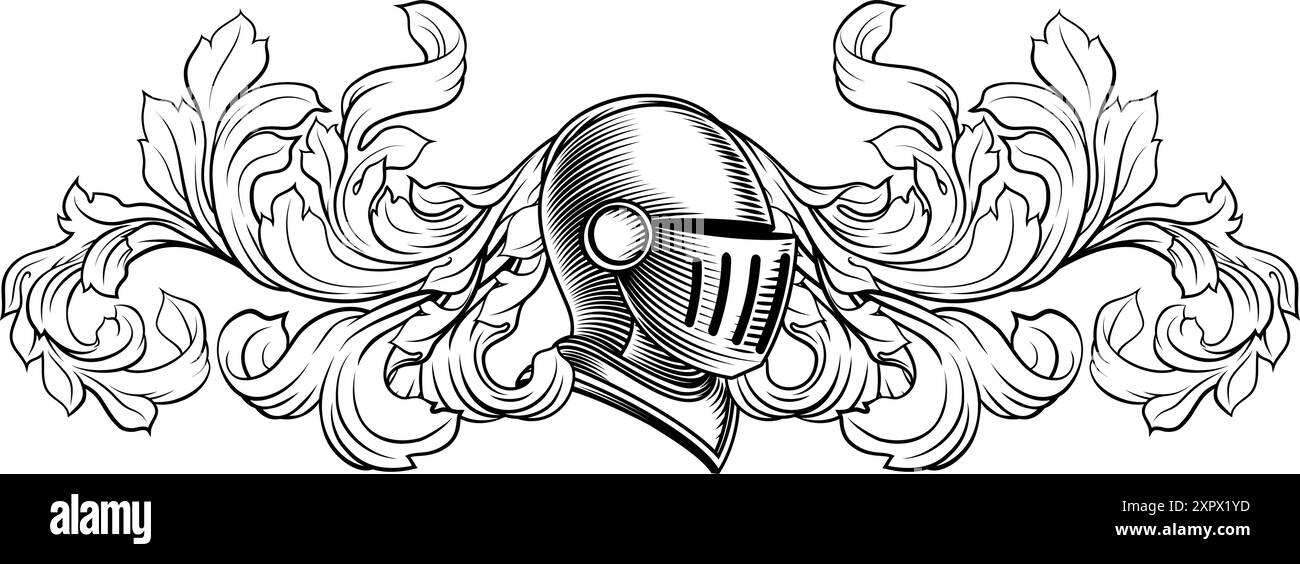 Coat of Arms Crest Knight Helmet Heraldry Design Stock Vector Image ...