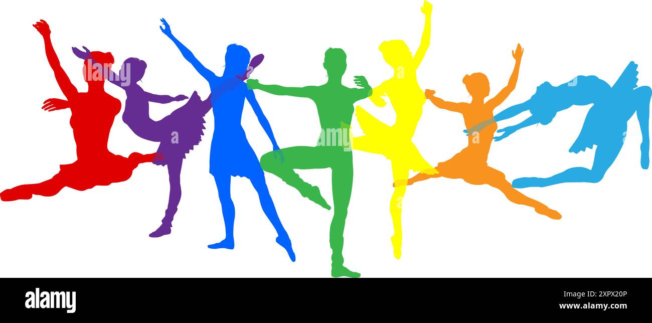 Ballet Dancer Silhouette Dancers Poses Silhouettes Stock Vector Image ...