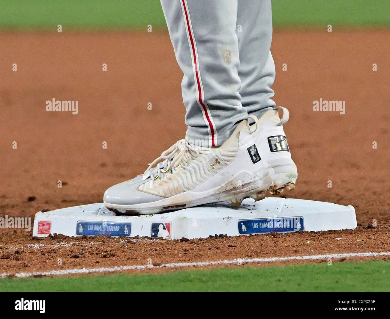 LOS ANGELES, CA - AUGUST 06: The Under Armor cleats worn by ...
