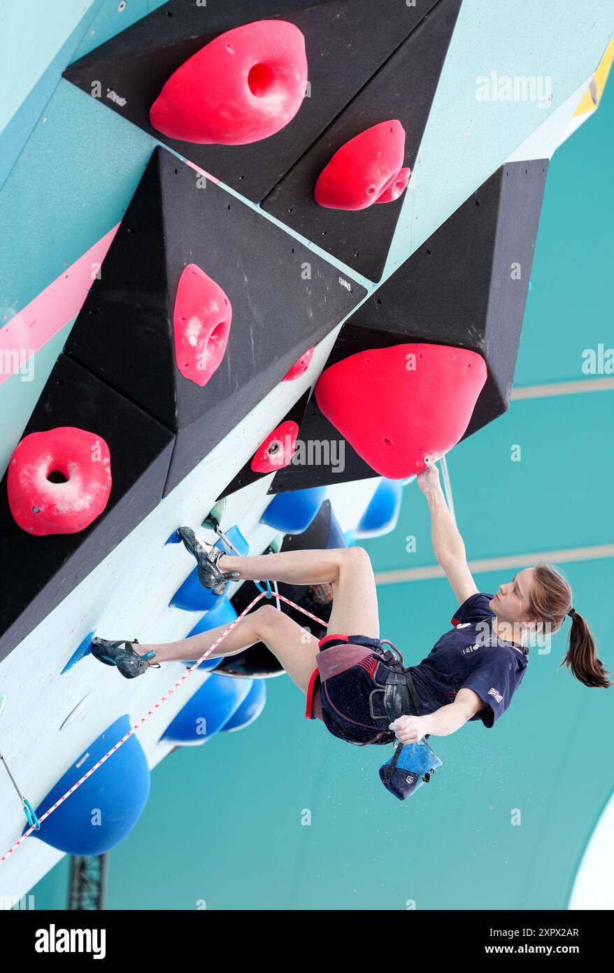 Great Britain's Erin McNeice competes in the Women's Boulder & Lead ...