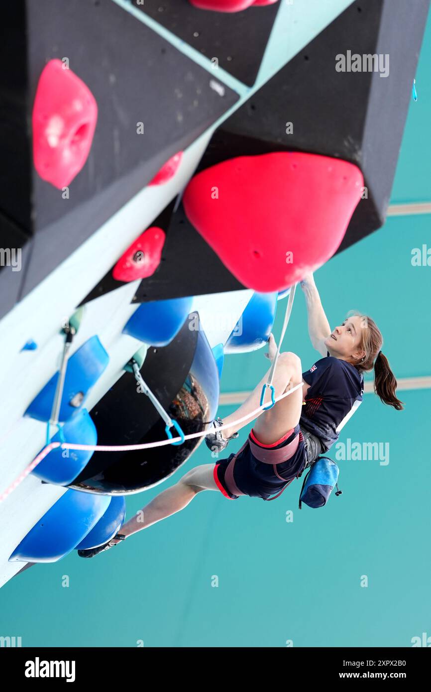 Great Britain's Erin McNeice competes in the Women's Boulder & Lead ...