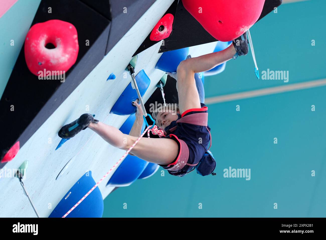 Great Britain's Erin McNeice competes in the Women's Boulder & Lead ...