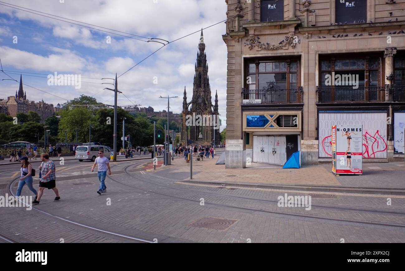 The Centre of Edinburgh and Princess Street with tents from homeless ...