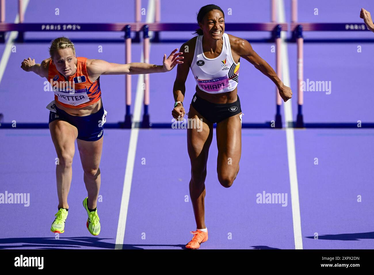 Paris, France. 08th Aug, 2024. Dutch Anouk Vetter and Belgian athlete ...