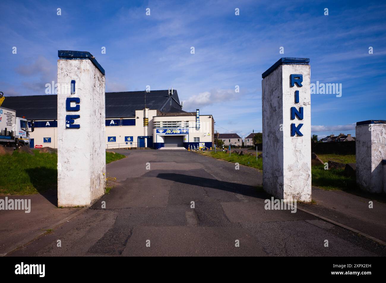 Entrance to the ice rink at Kircaldy home to the Fife Flyers ice hockey ...