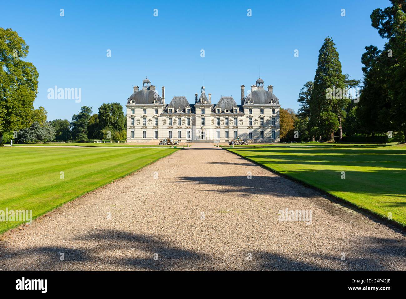 Scenic view of the Cheverny castle in Loire Valley in France with its ...