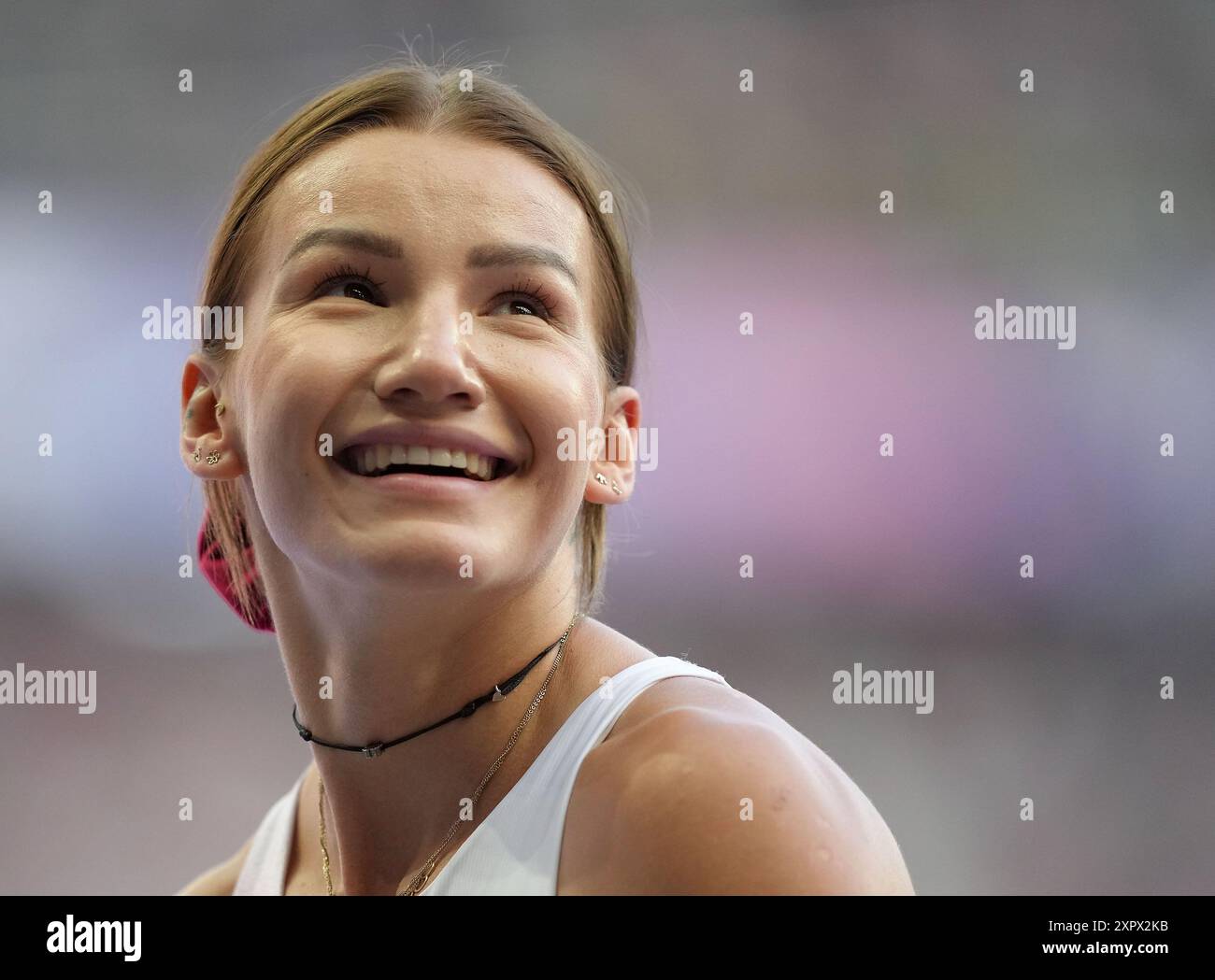 Paris, France. 8th Aug, 2024. Adrianna Sulek-Schubert of Poland reacts ...