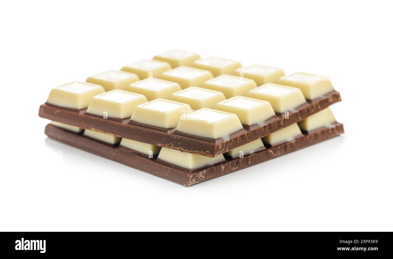 White light dark chocolate bars isolated on a white background Stock ...