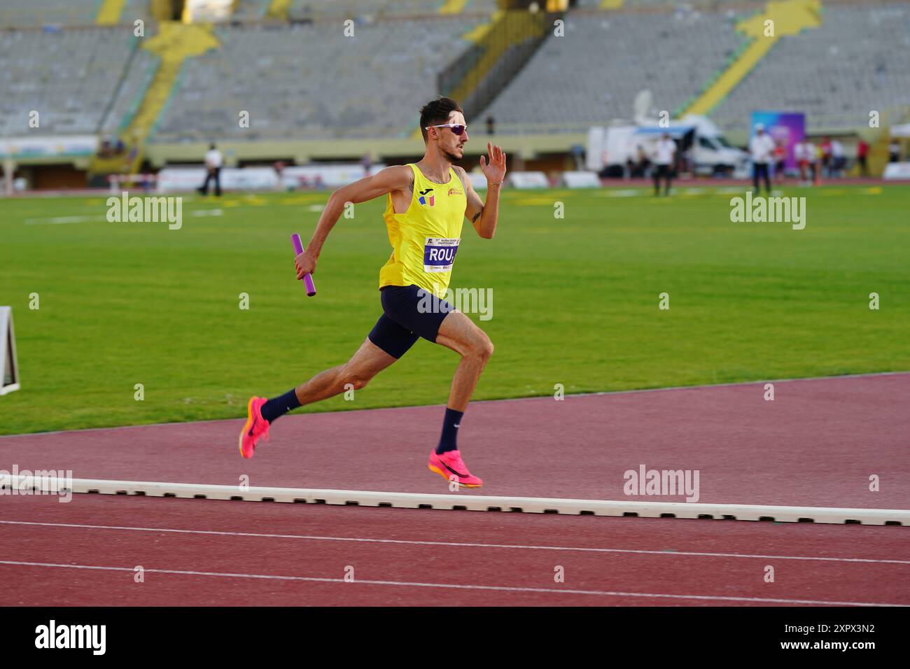 IZMIR, TURKIYE - MAY 25, 2024: Undefined athlete running 4x400 metres ...