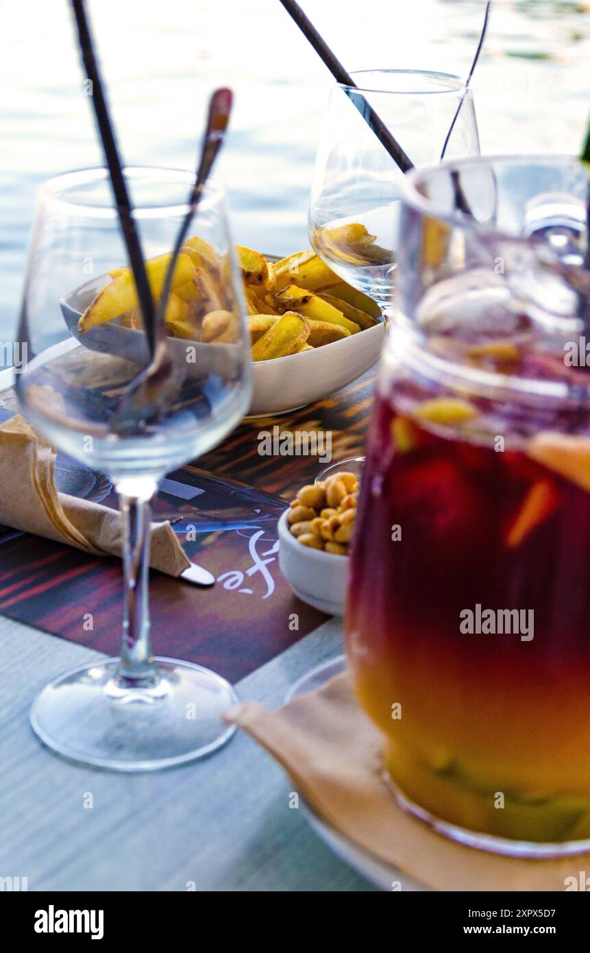 In the harbour bar on the Mediterranean Stock Photo - Alamy