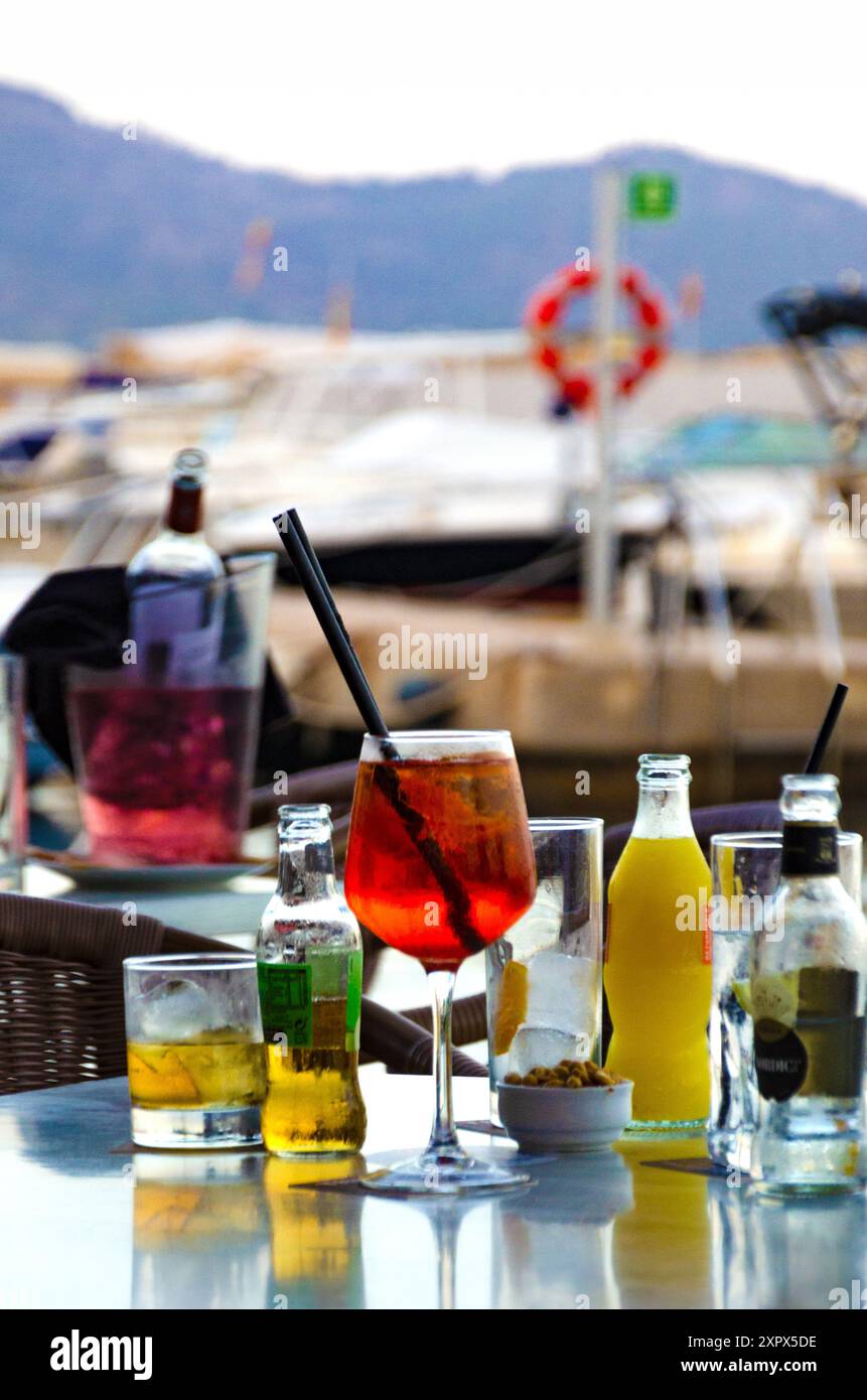 In the harbour bar on the Mediterranean Stock Photo - Alamy