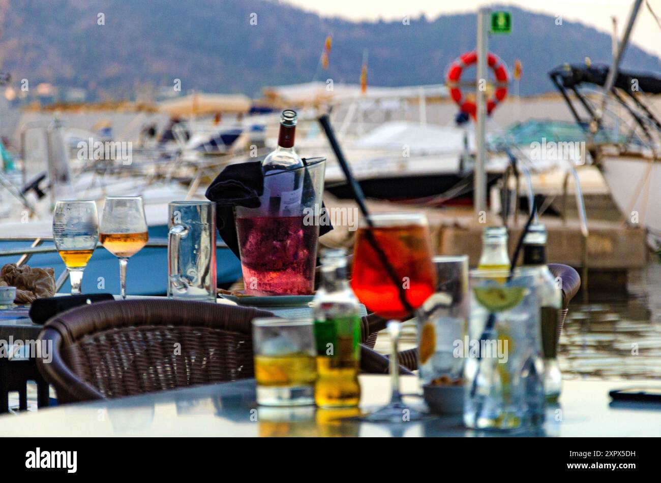 In the harbour bar on the Mediterranean Stock Photo - Alamy