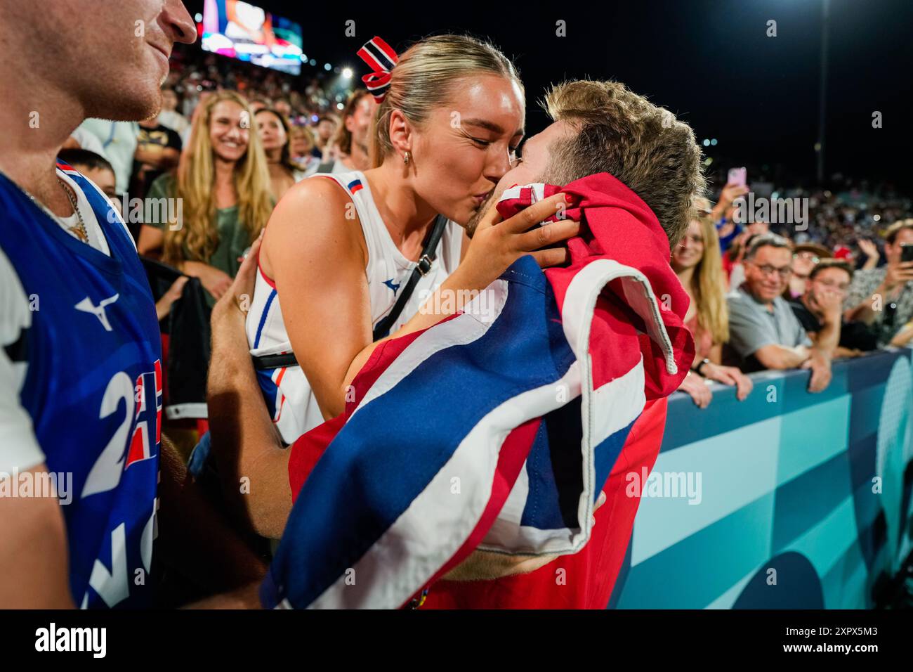 Paris, France 20240807. Anders Mol's girlfriend Karoline Olsen gives ...