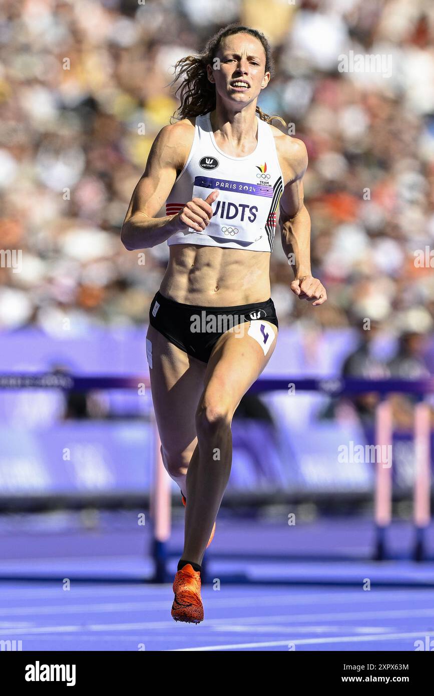 Paris, France. 08th Aug, 2024. Belgian Noor Vidts pictured in action during the 100m hurdles ...