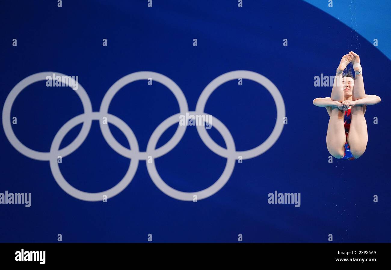 Republic of Korea's Kim Suji competes in Round 1 of the Women's 3m ...