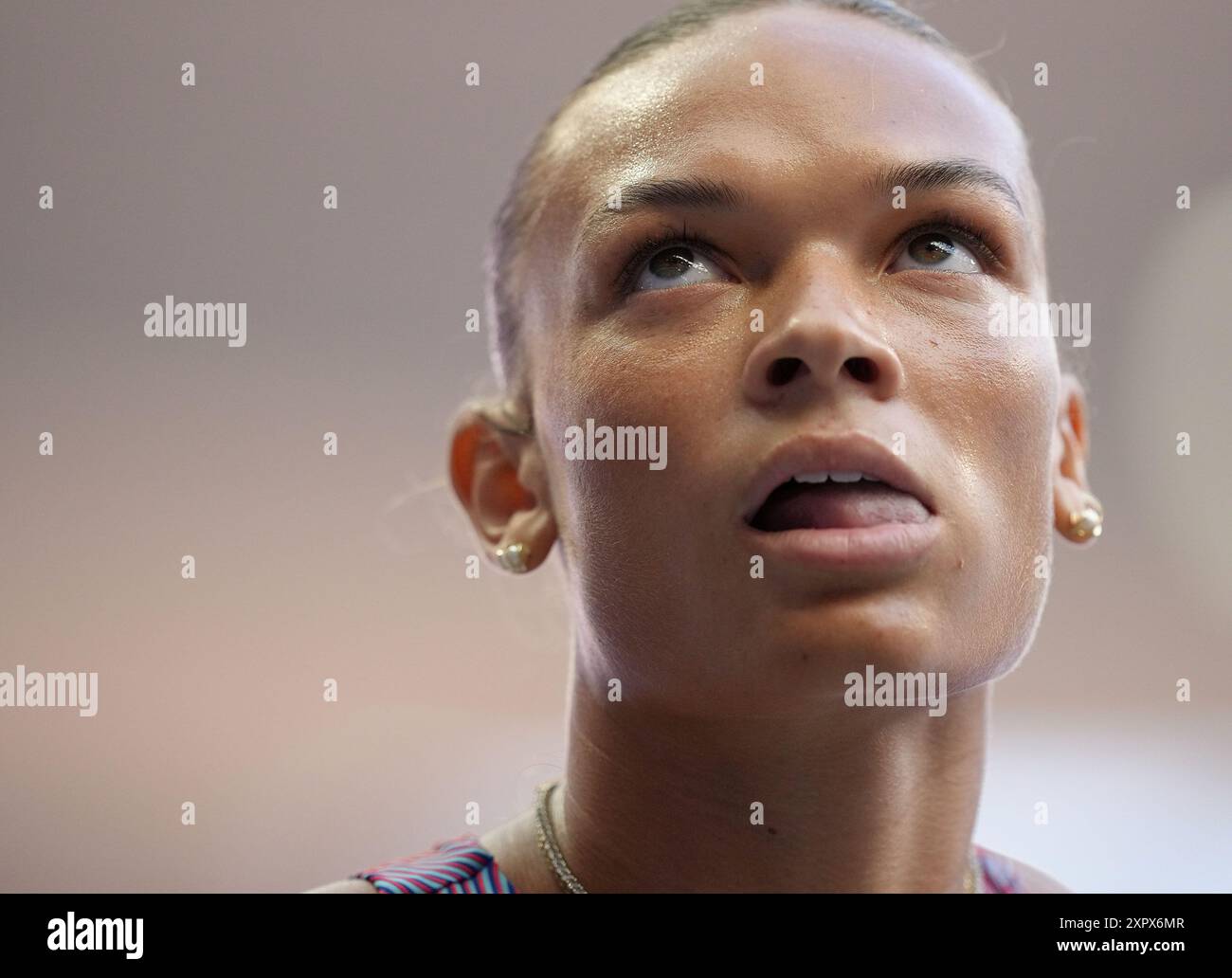 Paris, France. 8th Aug, 2024. Anna Hall of the United States reacts ...