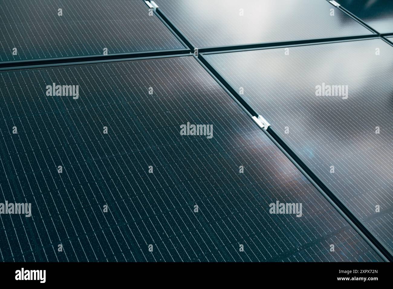 Closeup of solar panel cells surface. Solar energy is renewable and ...