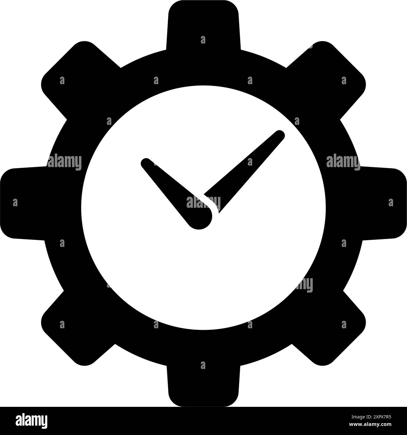 Modern gear clock icon symbolizing efficient time management Stock ...