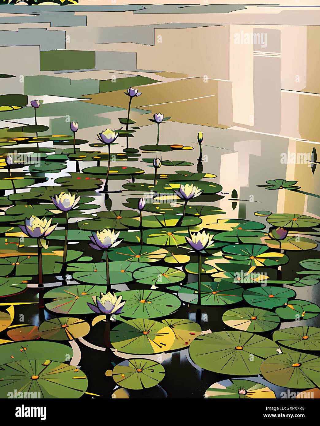 Summer lotus flower petals Stock Vector Images - Alamy