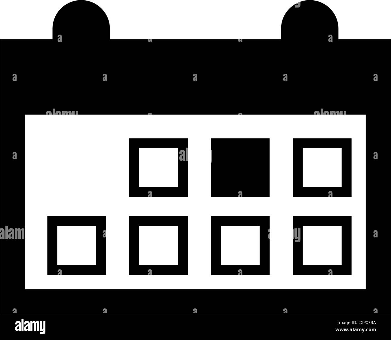 Simplistic black and white calendar icon. Ideal for apps, web design ...