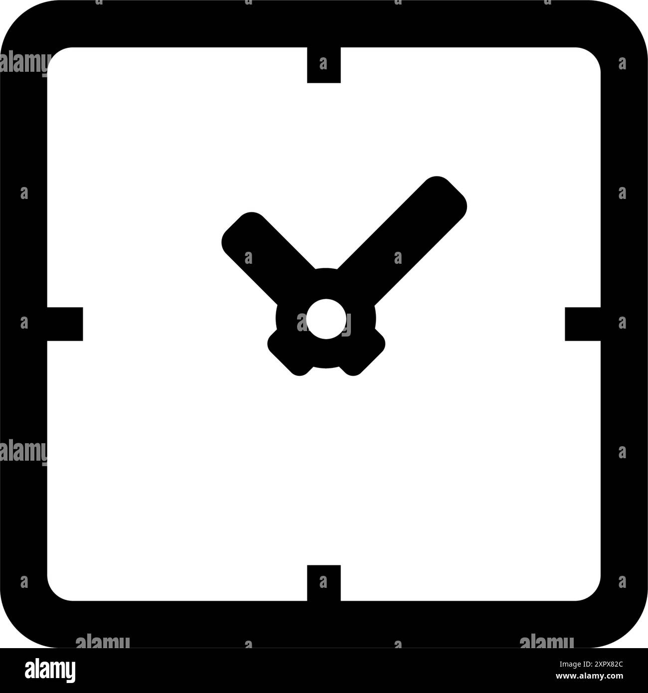 Minimalist square clock icon, perfect for web and app design Stock ...