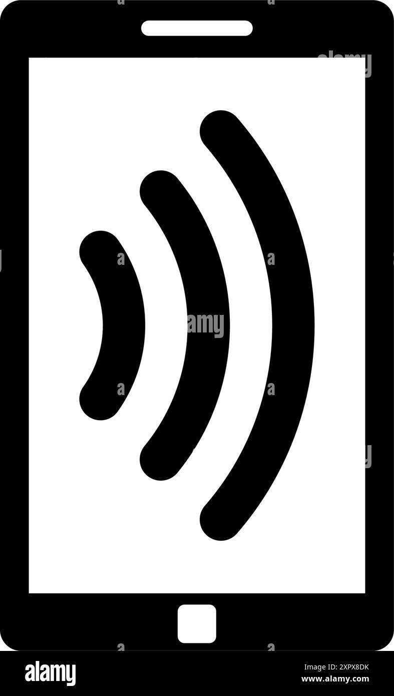Smartphone icon with signal waves indicating ringing or vibration Stock Vector Image & Art - Alamy