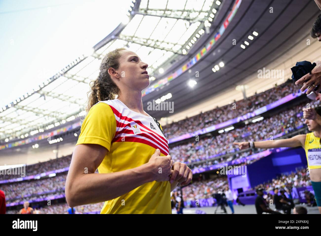 Paris, France. 08th Aug, 2024. Belgian athlete Noor Vidts pictured during the high jump, second ...