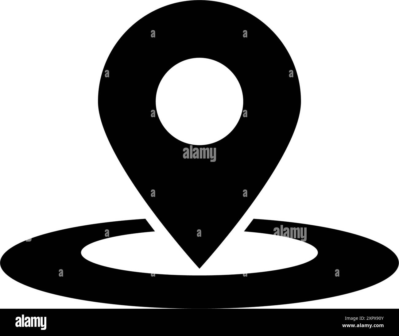Black map pin icon with shadow effect, ideal for location and ...