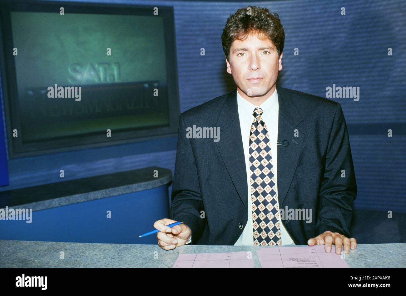 Andreas Franke, SAT1 Moderator, Anchorman, Portrait, circa 1992 Stock ...
