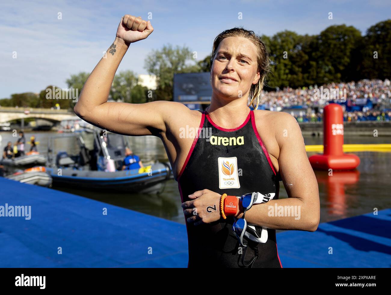 Paris, France. 08th Aug, 2024. PARIS - Sharon van Rouwendaal reacts ...