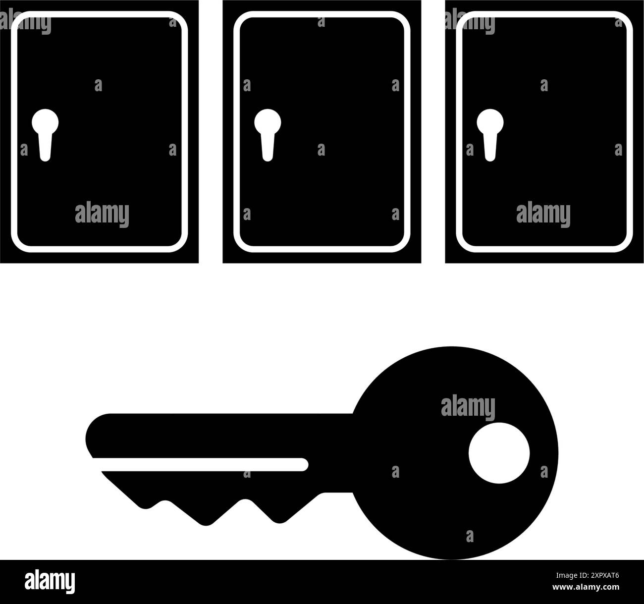 Secure storage concept represented by a vector icon of a key and ...