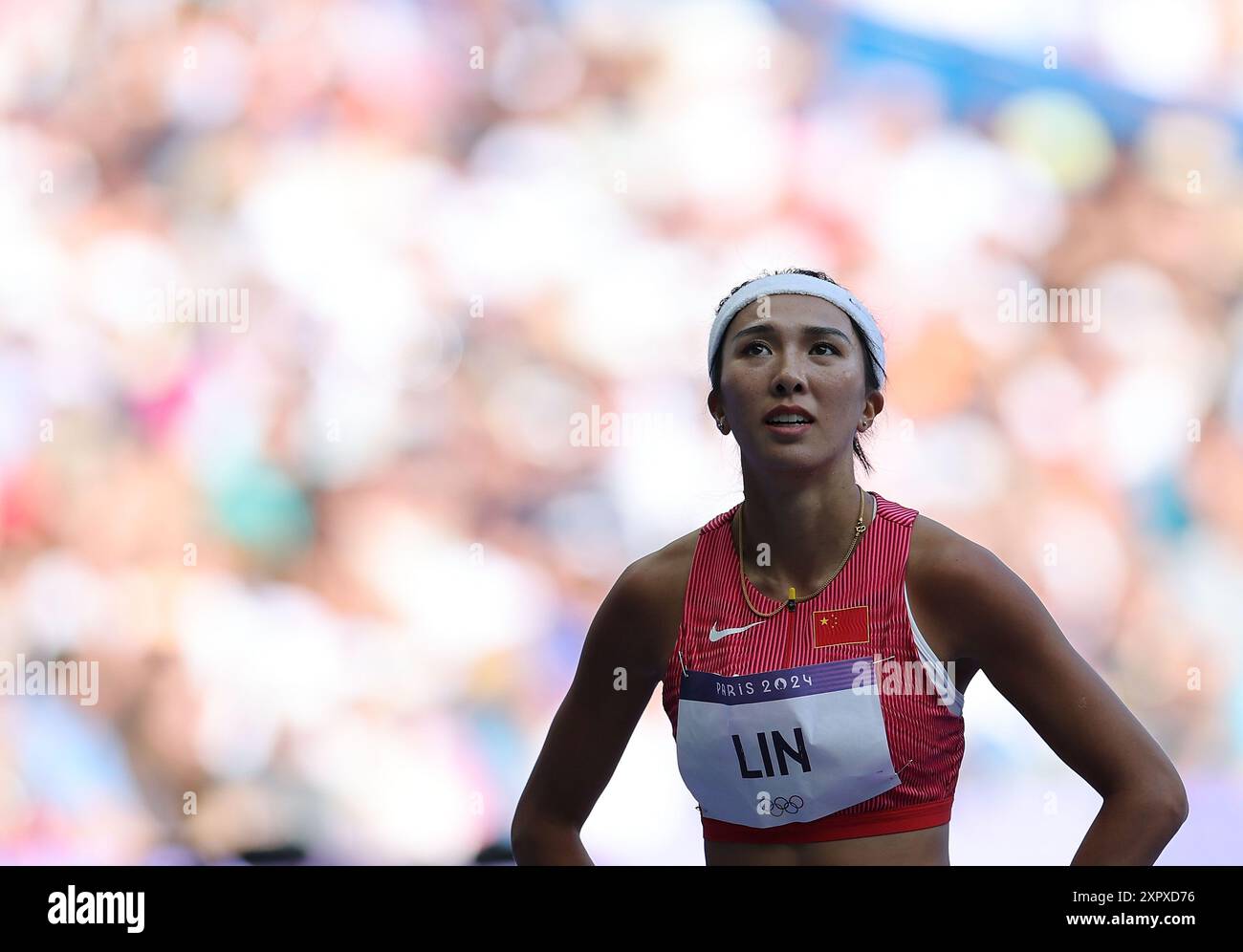 Paris, France. 8th Aug, 2024. Lin Yuwei of China reacts after the women ...