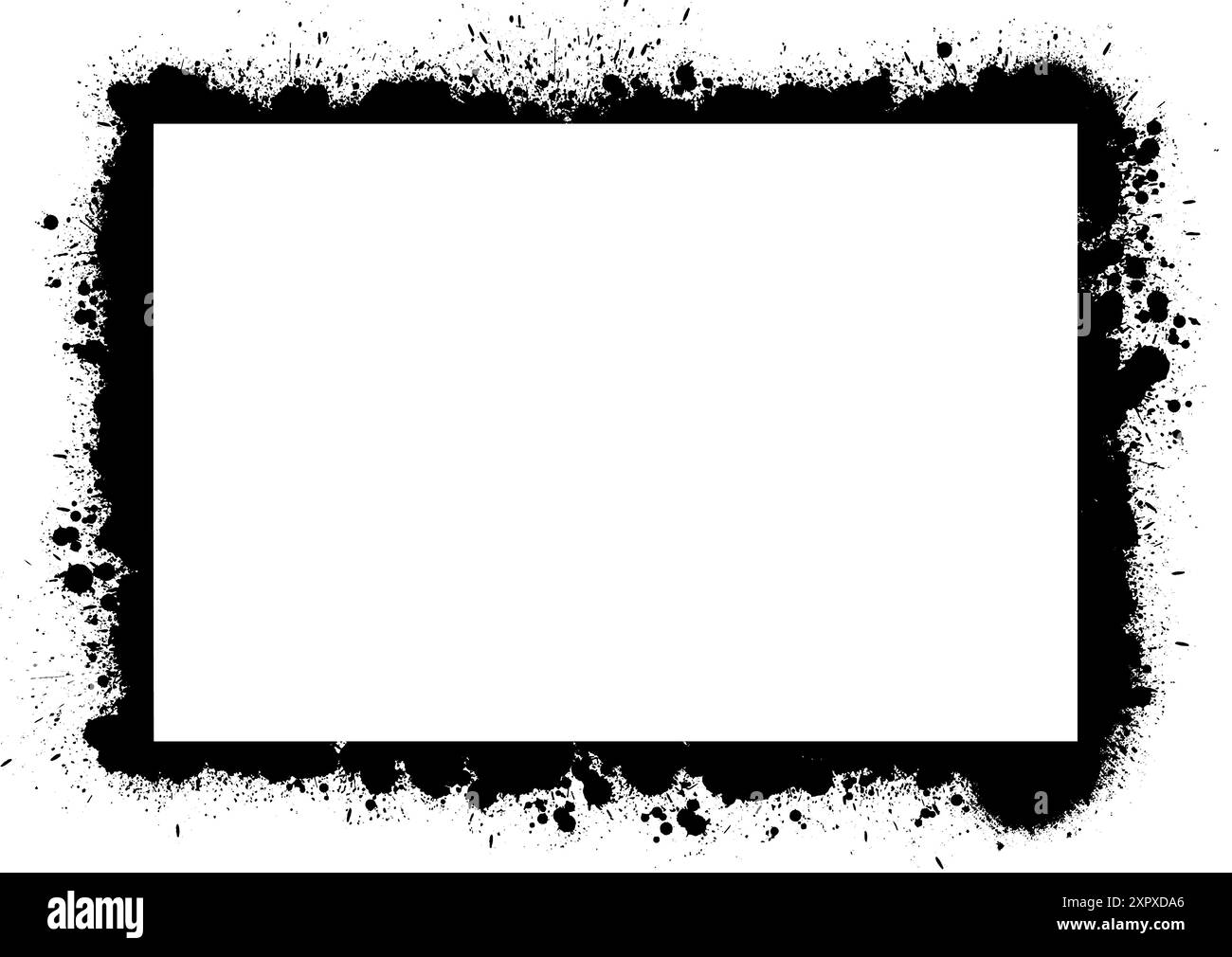 Grunge background with an abstract spray paint border in black and ...