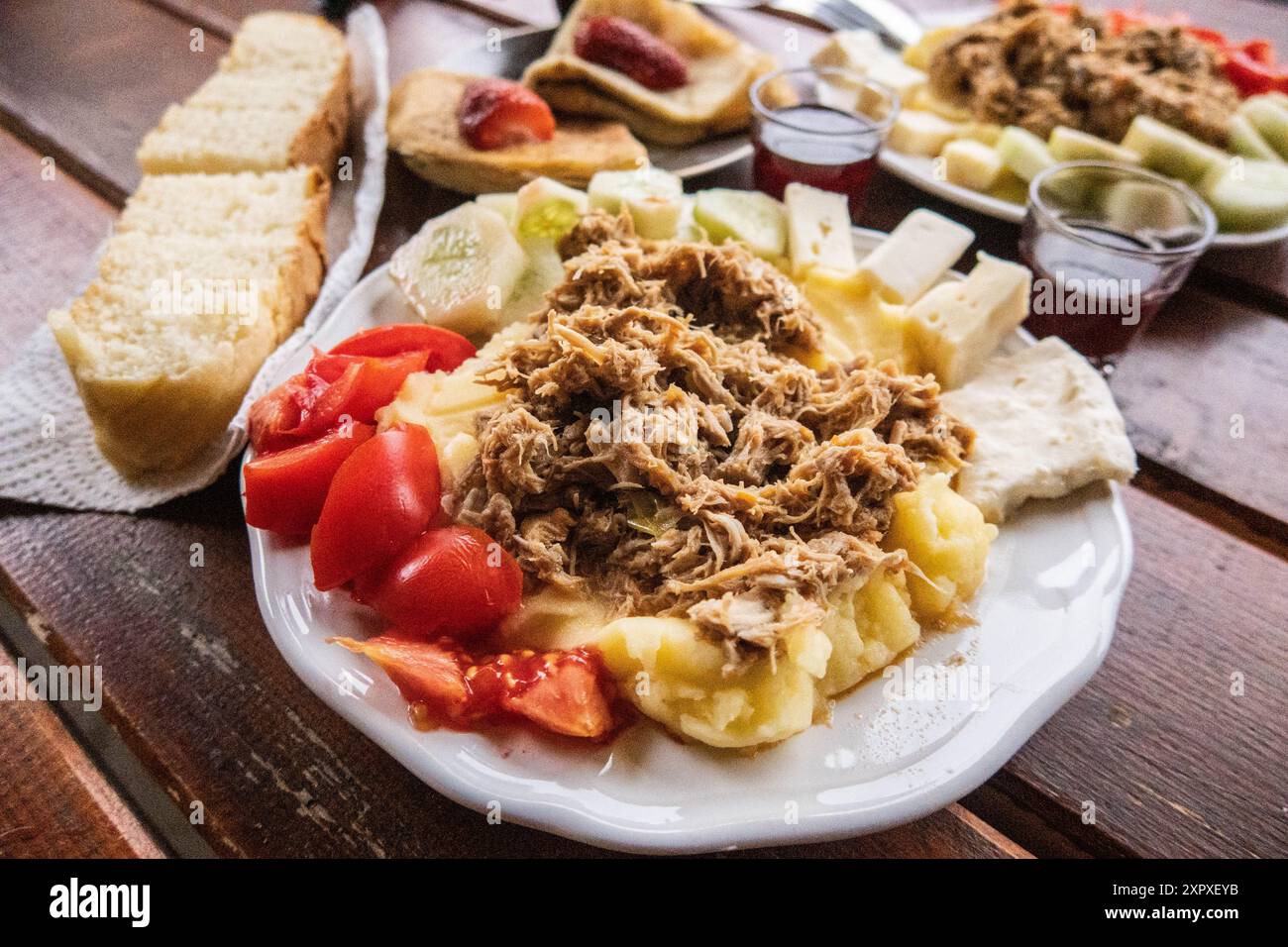 Traditional Montenegrin meal, Zabljak, Montenegro Stock Photo - Alamy