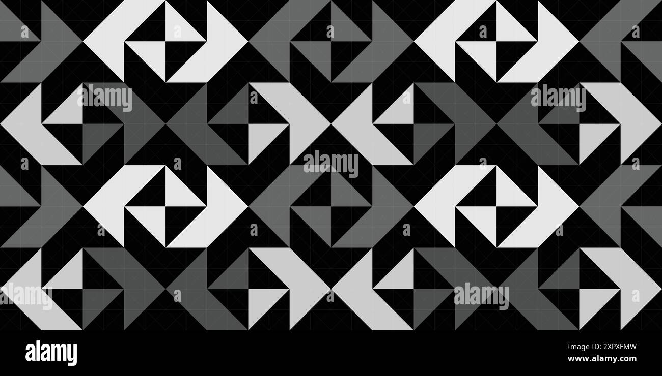 A captivating black and white geometric pattern that features dynamic ...