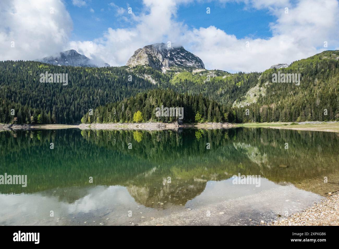 Medjed (Bear) Peak reflected in Black Lake (Crno jezero) Durmitor ...