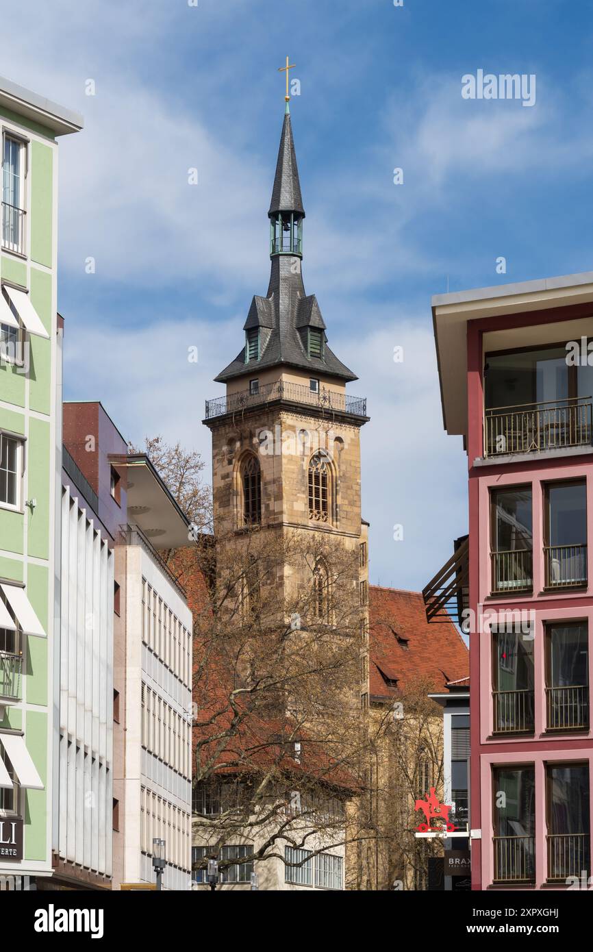 The clock tower of the SPD Stuttgarter Rathaus, Marktplatz in Stuttgart ...