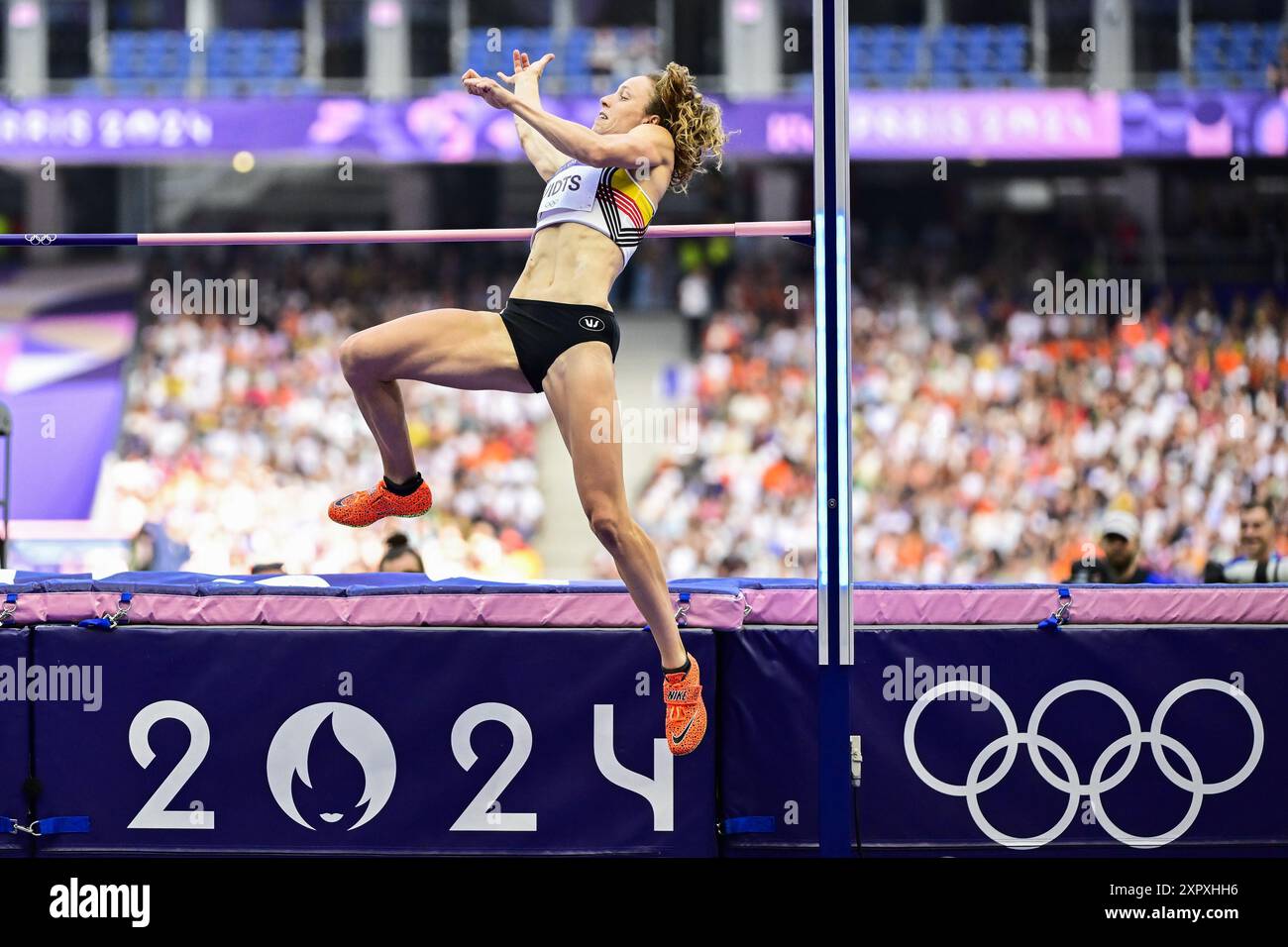 Paris, France. 08th Aug, 2024. Belgian athlete Noor Vidts pictured in action during the high ...