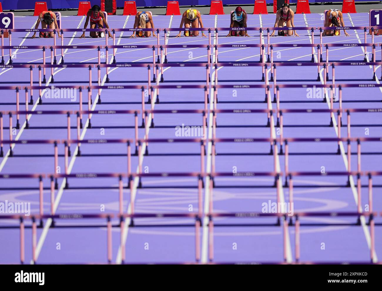 Paris, France. 8th Aug, 2024. Wu Yanni (2nd R) of China reacts before ...