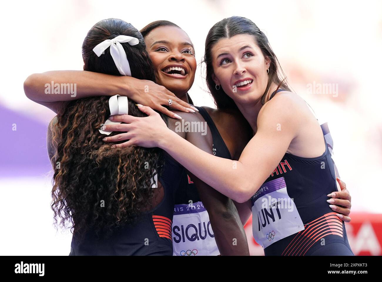 Great Britain's Desiree Henry, Amy Hunt, and Imani-Lara Lansiquot during the Women's 4 x 100m ...
