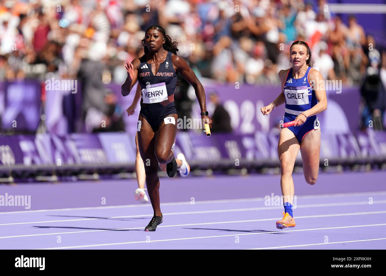 Great Britain's Desiree Henry during the Women's 4 x 100m Relay heats ...