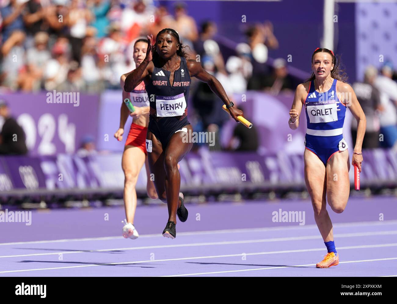 Great Britain's Desiree Henry during the Women's 4 x 100m Relay heats ...