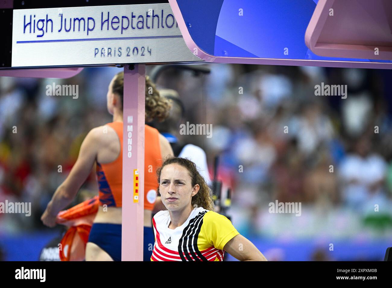 Paris, France. 08th Aug, 2024. Belgian athlete Noor Vidts pictured during the high jump, second ...