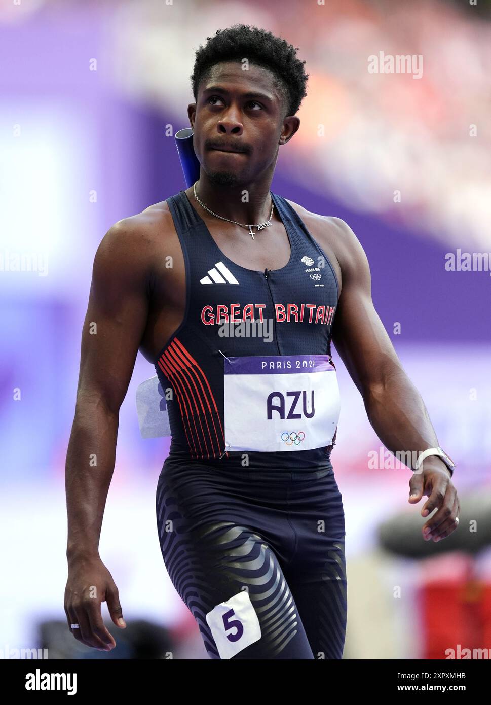 Great Britain's Jeremiah Azu during the Men's 4 x 100m Relay at the ...